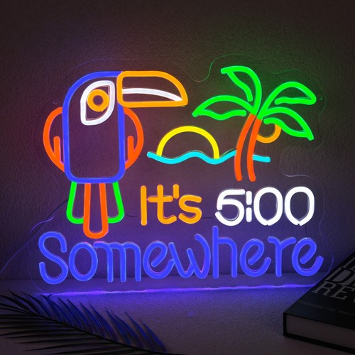 Toucan Palm Tree Neon Sign Dimmable LED Light Wall Decor for Man Cave ...