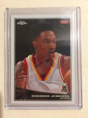 2009-10 Topps Chrome Basketball Brandon Jennings Rookie Numbered 481/ ...