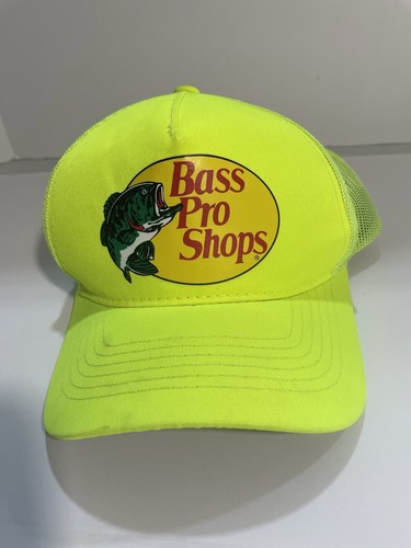Bass Pro Shops Fluorescent Safety Neon Yellow Mesh Snapback Hat Cap ...