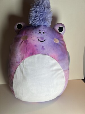 Squishmallows Big 18"Barrie the Frog Tie Dyed Pink Purple Mohawk ...