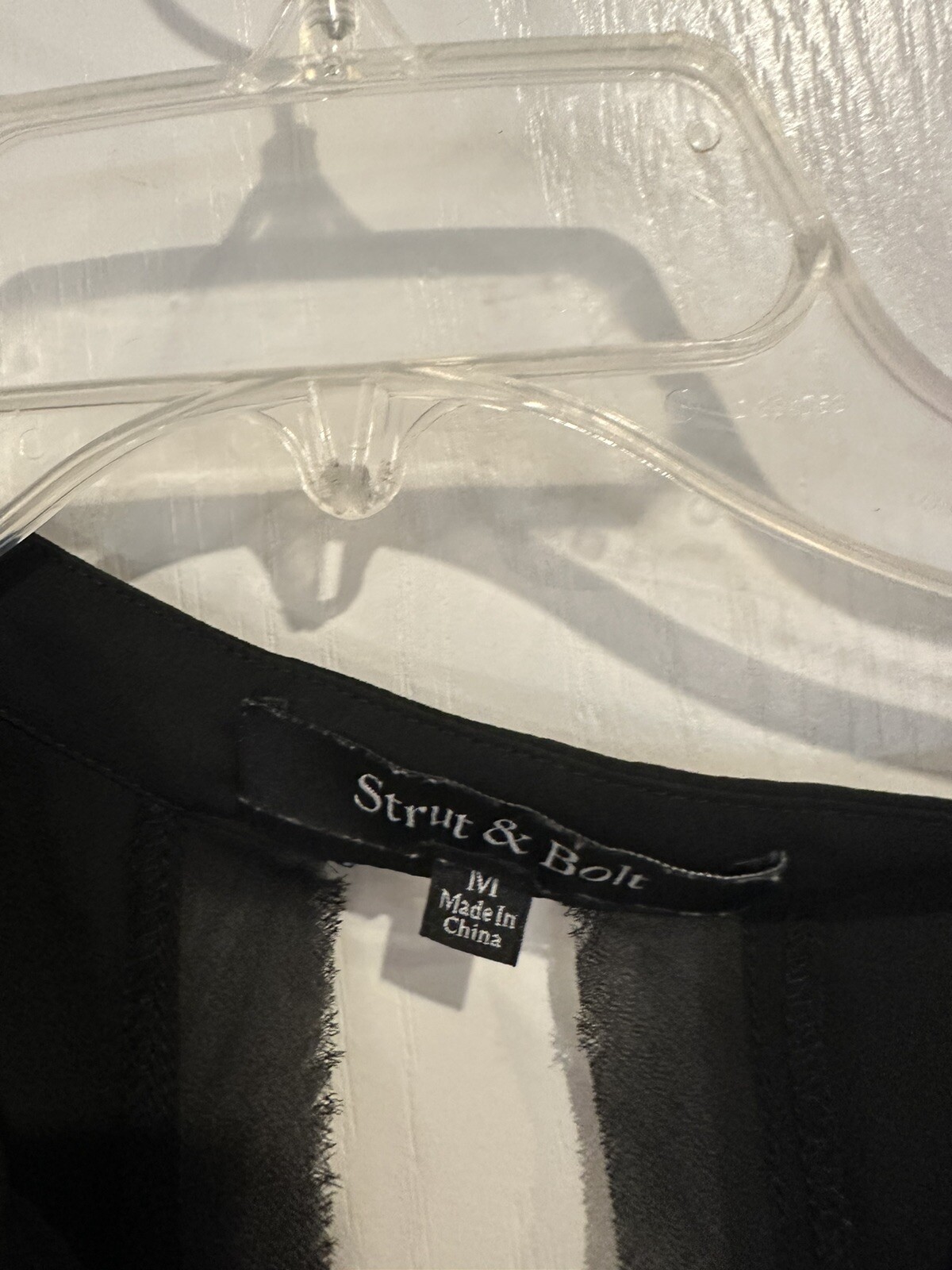 strut & bolt women’s open back black blouse. Size med… - Gem