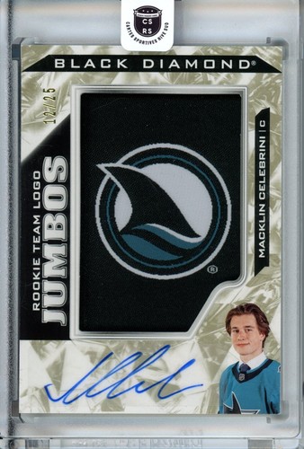 2024-25 Upper Deck Black Diamond MACKLIN CELEBRINI RC Team Logo Jumbos ...