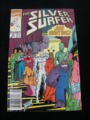 The Silver Surfer #41 (1990) FN Marvel Comics Job Hunting Newsstand BIN ...