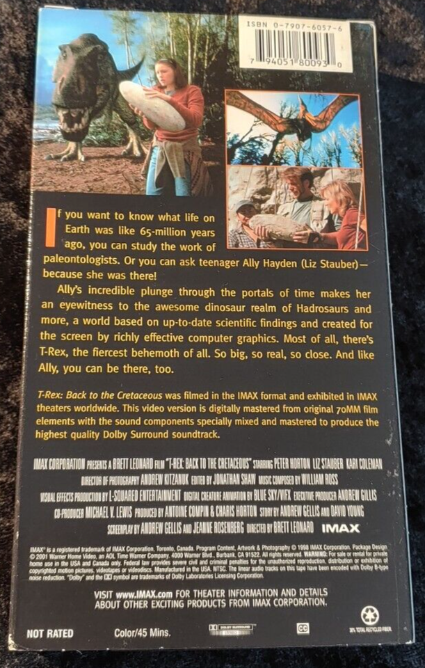 IMAX - T-Rex - Back to the Cretaceous (VHS, 2001) 794051800930| eBay
