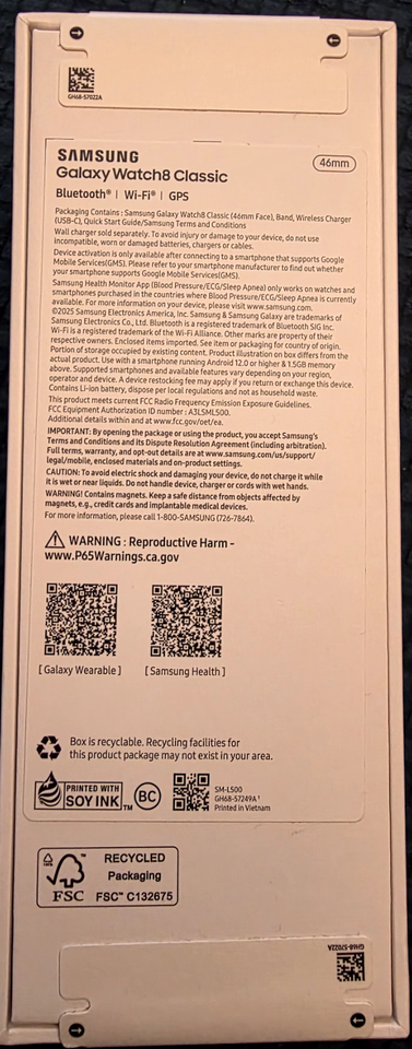 NEW SEALED Samsung Galaxy Watch 8 Classic 46mm SM-L500 BT WiFi Black ...