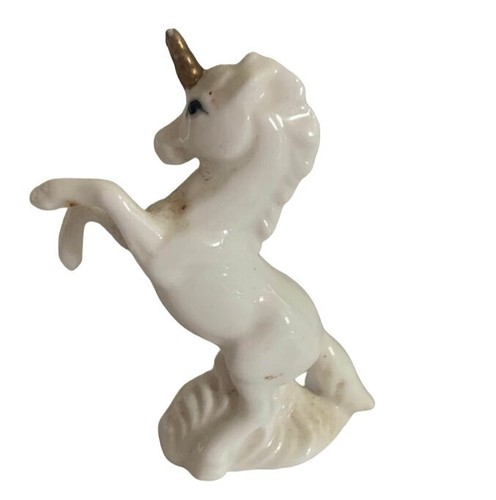 Vintage White Unicorn with Gold Horn Bone China Figure | eBay