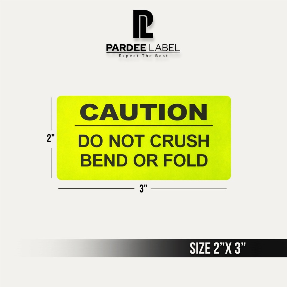 Neon Yellow CAUTION Labels 2” x 3” – 250 Labels Per Roll | eBay