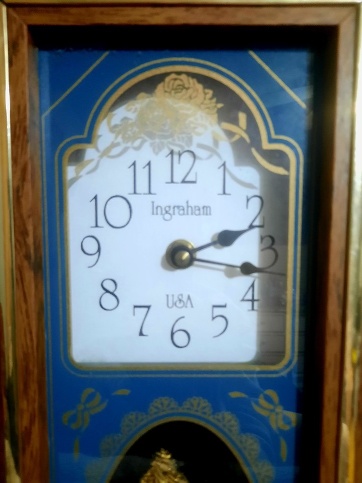 Vintage Wall Clock Mantle Clock Ingraham Clock Shadow Box- New | eBay