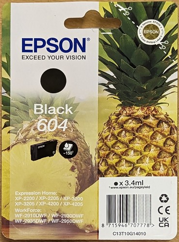 Epson 604 Ink Cartridge - Black (C13T10G14010) for sale online | eBay