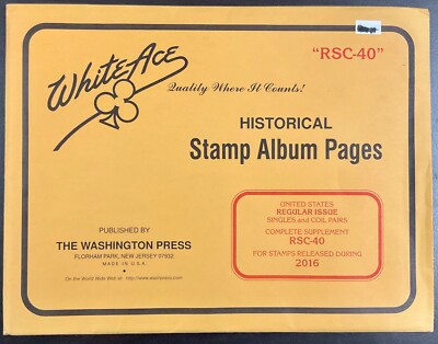 White Ace Historical Stamp Album Pages US Regular Single & Coil RSC-40 2016 NEW | eBay