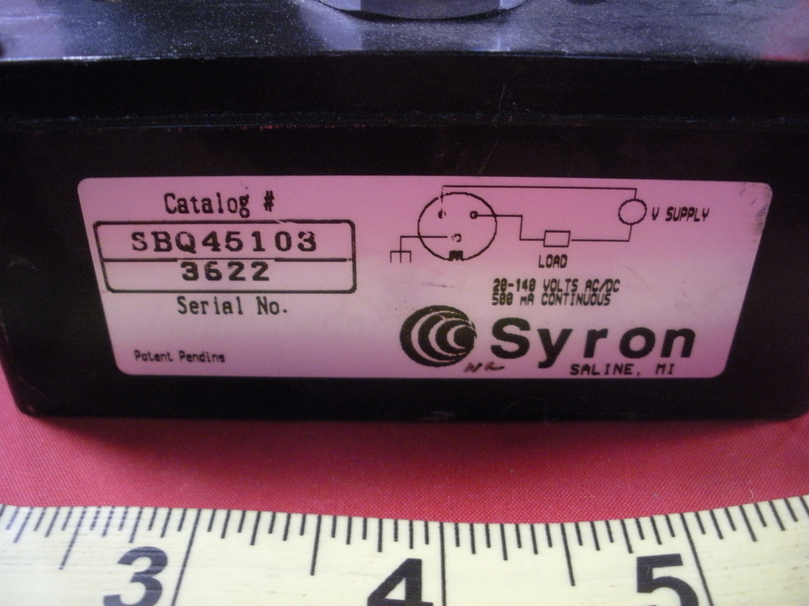 Syron SBQ45103 Bar Sensor Connector 20-140v ac/dc 500mA continuous 3 ...