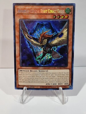 Yugioh Advanced Crystal Beast Cobalt Eagle BLCR-EN015 Secret Rare 1st ...
