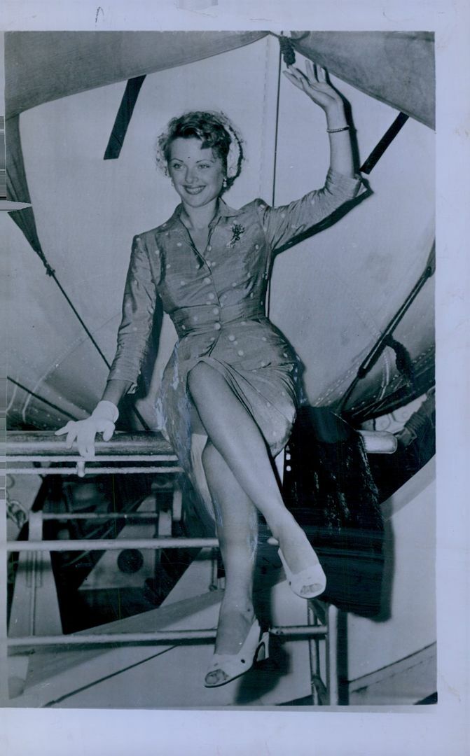 1952 Italian Actress Milly Vitale Aboard Liner Wire Photo | eBay