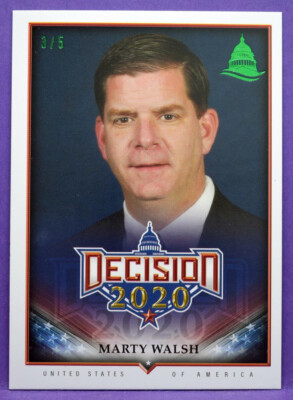 Decision 2020 Ser. 2 #638 Marty Walsh GREEN FOIL CAPITOL PARALLEL #'d 3 ...