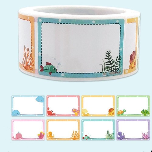 Ocean Style Name Tag Cartoon Name Labels Rectangle Name Stickers Home ...
