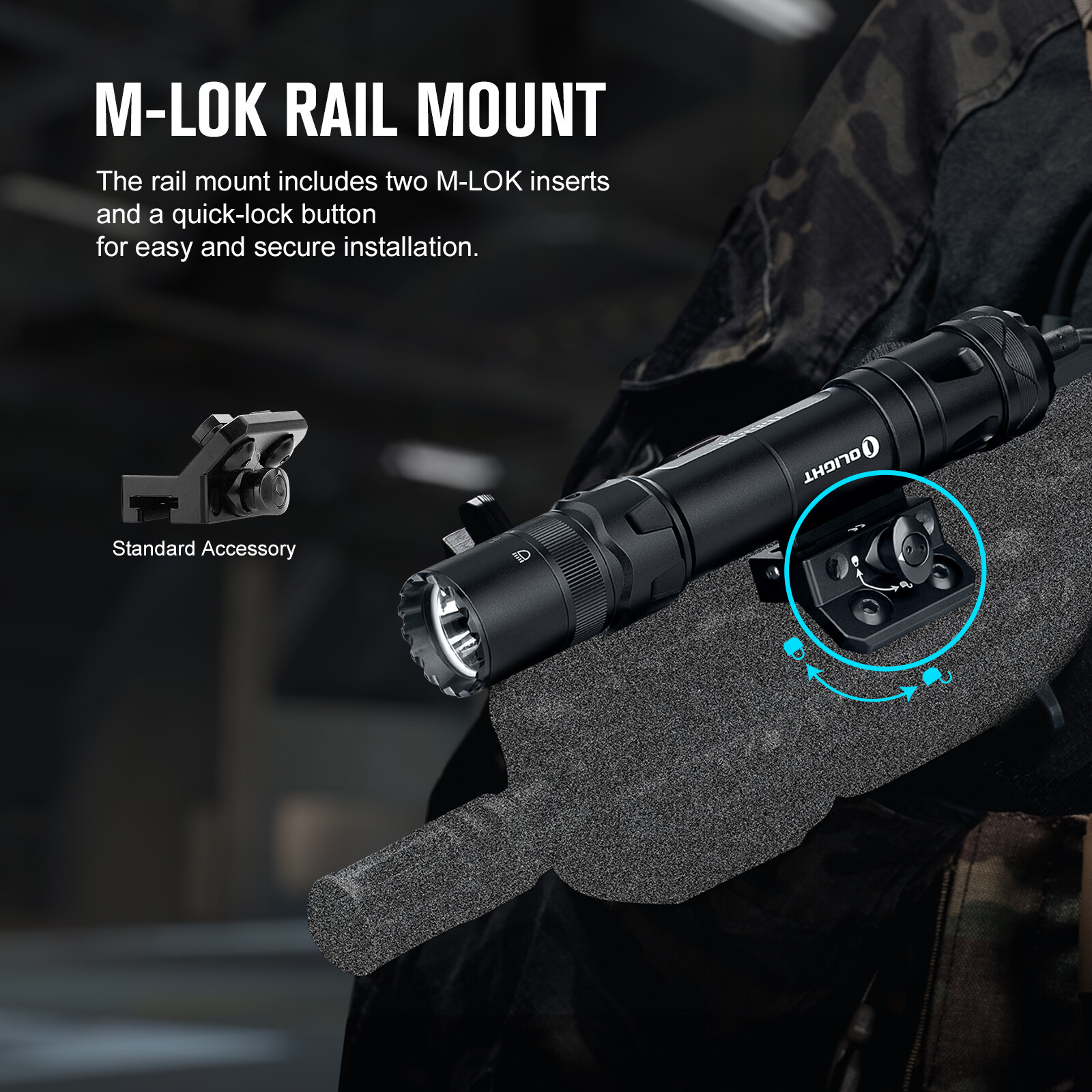 Olight Odin GL M 1500Lumen For MLOK Rechargeable Tactical Flashlight ...