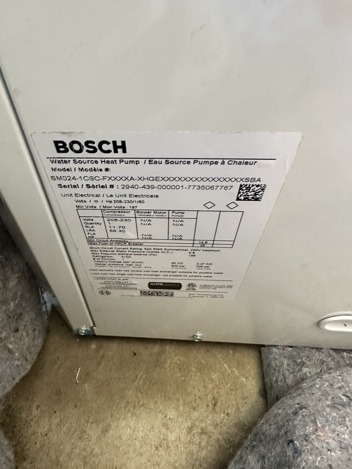Bosch Water Source Heat Pump 2 Ton | eBay