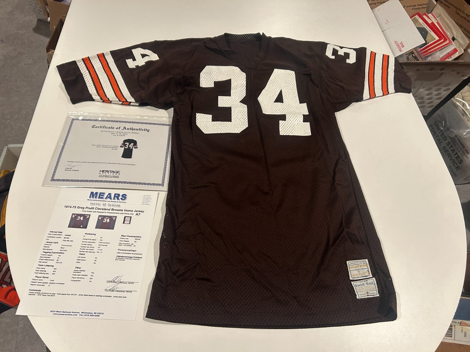 orig. mid 1970's GREG PRUITT CLEVELAND BROWNS GAME WORN JERSEY..MEARS ...