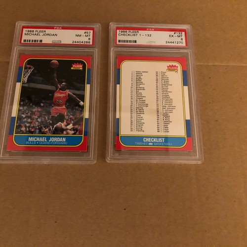1986 fleer basketball complete set of 132- 20 psa graded high grade ...