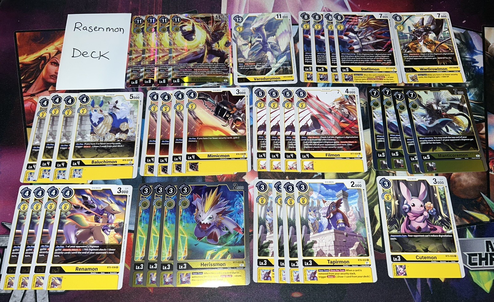 Digimon CCG Deck - Yellow Rasenmon - Varodurumon, Stefilmon, Herissmon ...