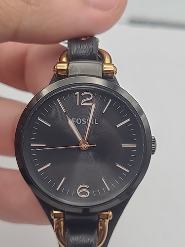 FOSSIL ES3453 Genuine Leather Quartz Analog Women's Watch New Battery ...