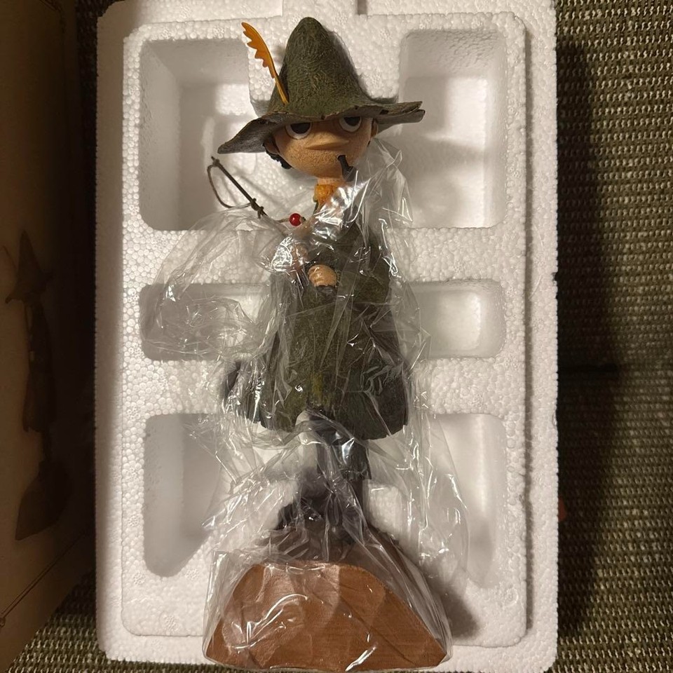 MOOMIN Snufkin Figure Fishing Version Polyester PVC Brass Etc w/Opened ...
