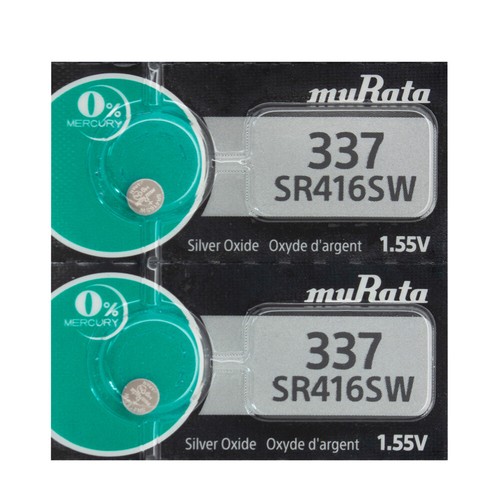 2 Murata 337 SR416SW V337 GP337 D337 LR416 337A Watch Battery ...