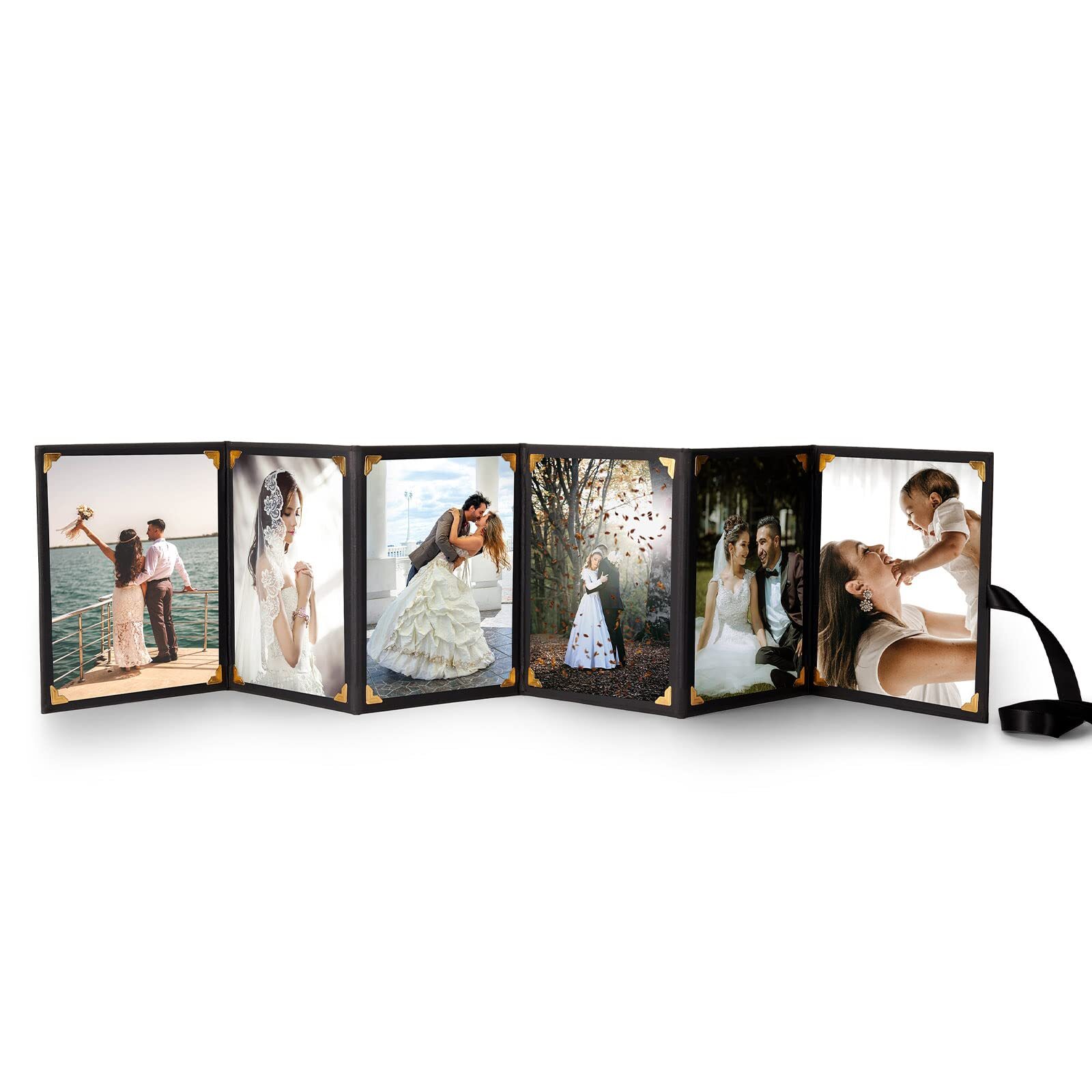 6 Folding Photo Frame | Picture Frame Collage 4 x 6" 6 x 6" | Black ...