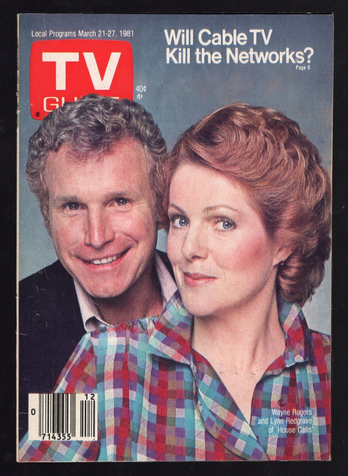 1981 TV GUIDE COVER's ONLY ~ WAYNE ROGERS & LYNN REDGRAVE of HOUSE ...