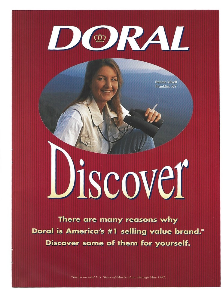 1997 Doral Cigarettes Print Ad, Discover Doral Print Ad, Woman Smoking ...