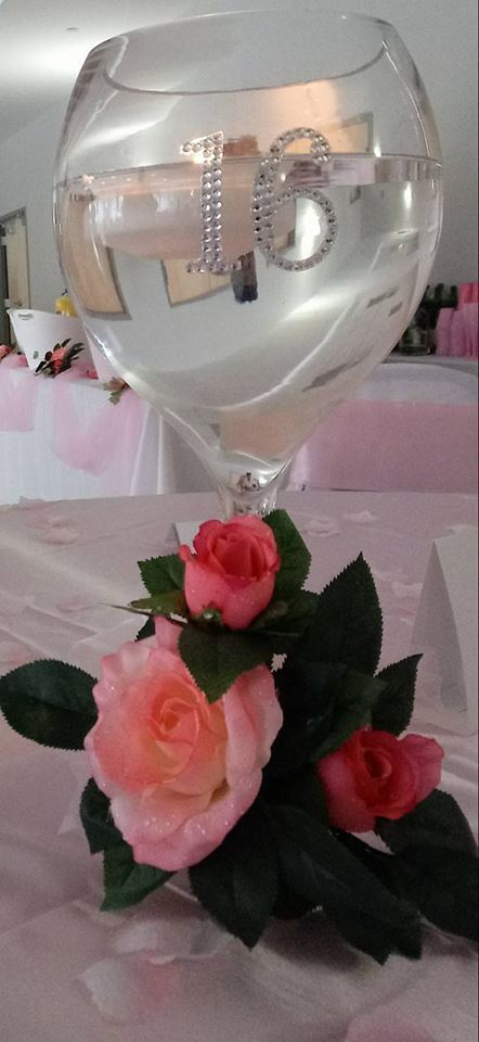 Homemade Sweet 16 Centerpieces