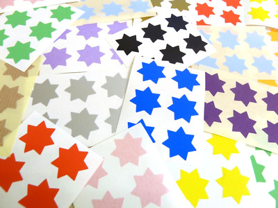 25mm Star Shape Stickers, Reward Award Coloured Stars Sticky Labels ...