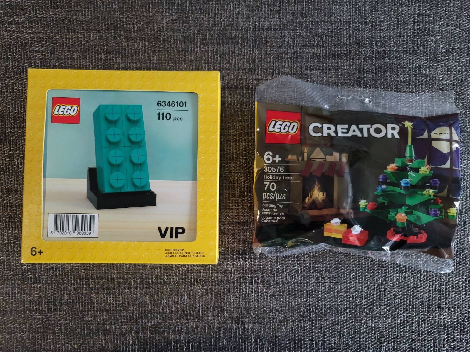 Lego VIP Teal Brick 6346101 & Creator Christmas Tree poly bag 30576 ...