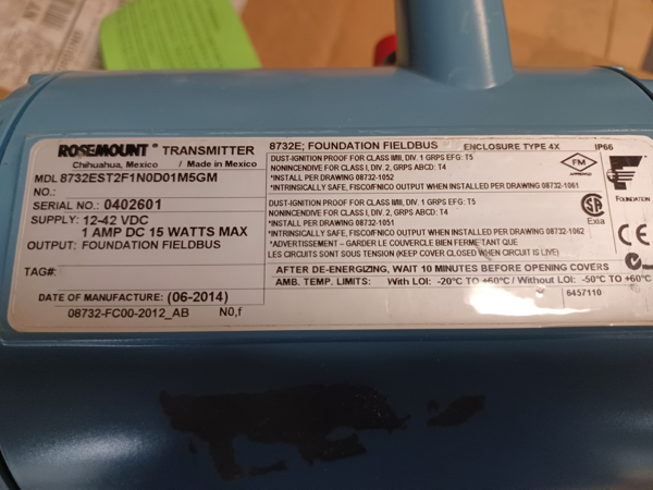 Rosemount 8732E Class I / Div 2 Field Mount Magnetic Flow Meter ...