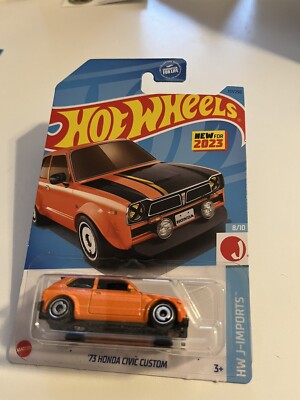 2023 Hot Wheels HW J-Imports ‘73 Honda Civic Custom Orange JDM #117 | eBay