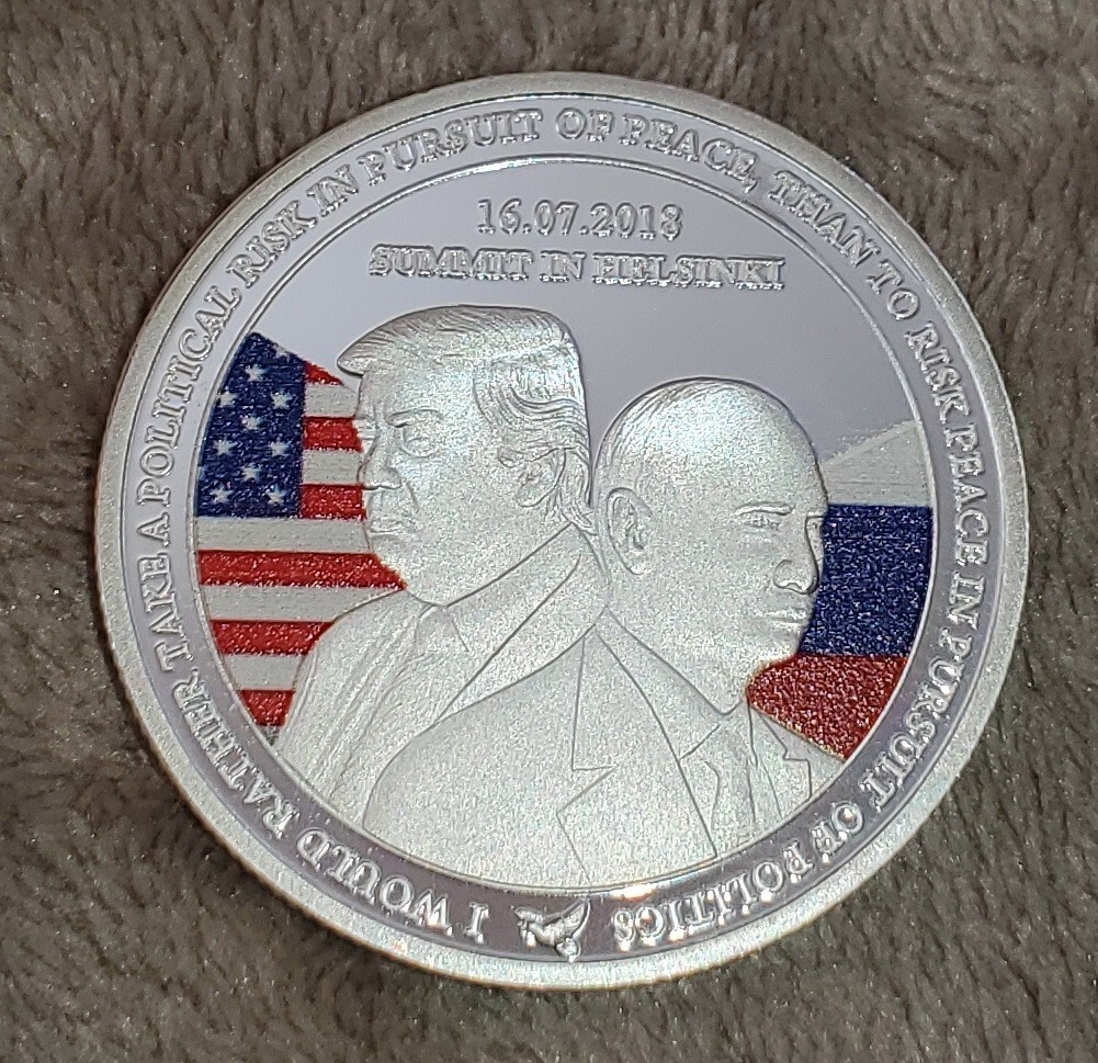 Donald Trump Silver Coin Summit Meeting Peace Putin Russia Ukraine Cold ...
