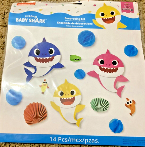 Baby Shark Dance Pinkfong Cartoon Kids Birthday Party Cutout Wall ...