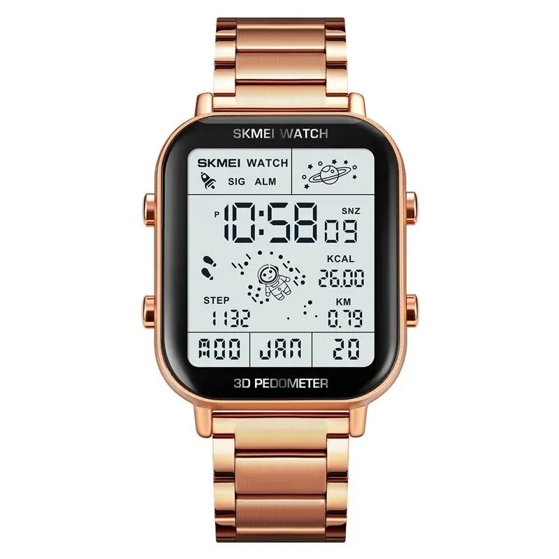 SKMEI Sport Watch Men Astronaut Dial Digital Wristwatch Male Steel LED ...