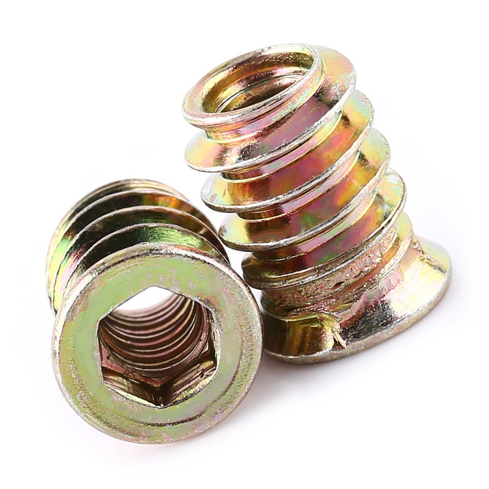 Furniture Hex Socket Drive Insert Nut Threaded Wood Nuts (M6*15mm) AU ...