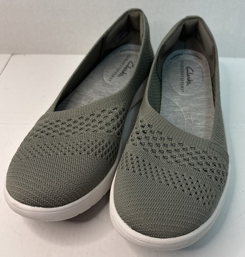 Clarks Cloudsteppers Washable Knit Slip-Ons Adella Olive Women’s Size 7 ...