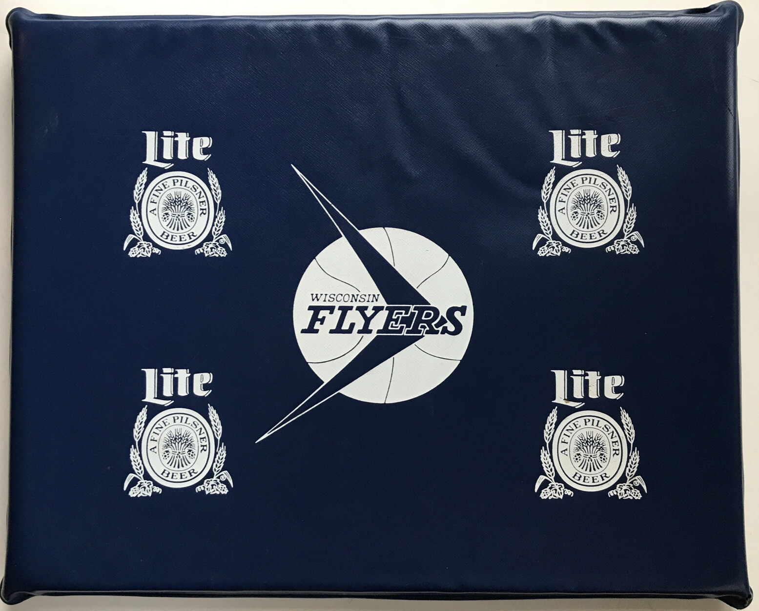Rare 1980s Defunct Wisconsin Flyers CBA Basketball Seat Cushion Miller ...