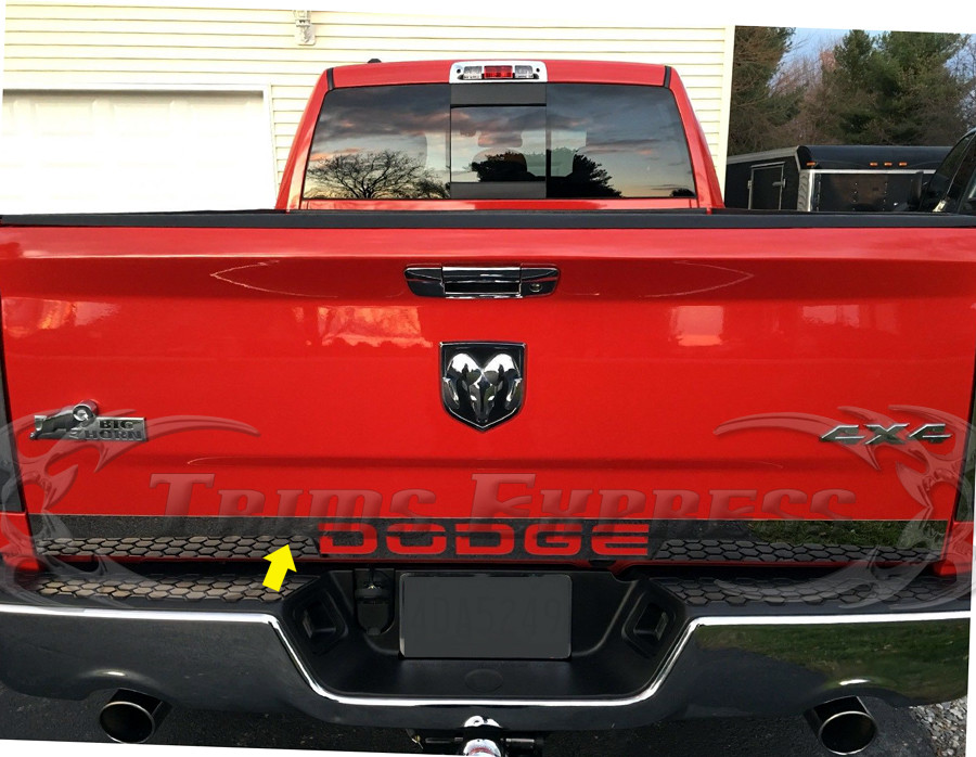 fit:2009-2018 Dodge Ram 1500/2500/HD Tailgate Trim Accent Cover "DODGE ...