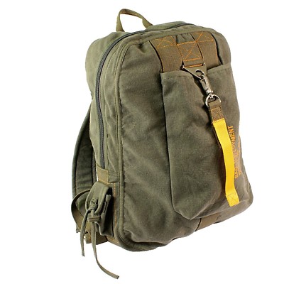 Olive Drab Vintage Military Canvas Lightweight Flight Bag Backpack ...