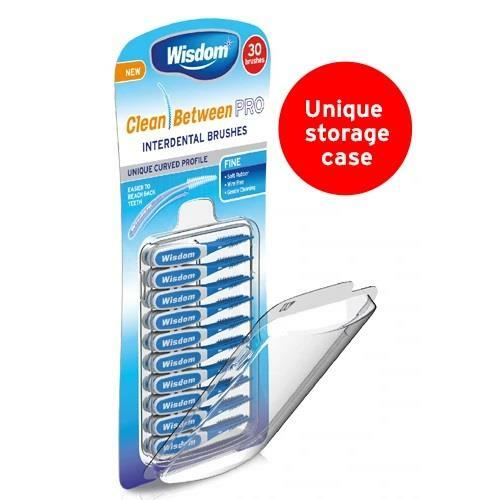 Wisdom Clean Between Pro Interdental Brushes Blue Fine 1 Pack Of 30 ...