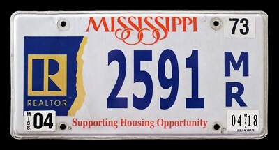 MISSISSIPPI GRAPHIC REALTOR REAL ESTATE BROKER AUTO LICENSE PLATE ...