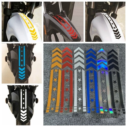Stripes Motorcycle Reflective Stickers Car Motorbike Scooter Fender ...