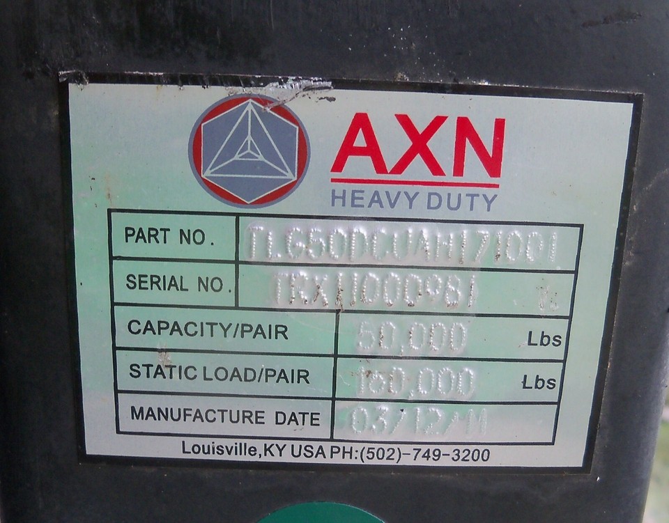 PAIR AXN Heavy Duty TLG50 50K 160K Semi Trailer Landing Gear Jacks ...