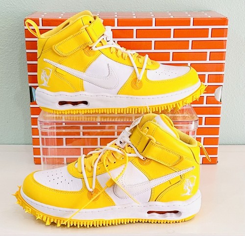 Nike Off-White x Air Force 1 Mid SP Varsity Maize White DR0500-101 Size ...