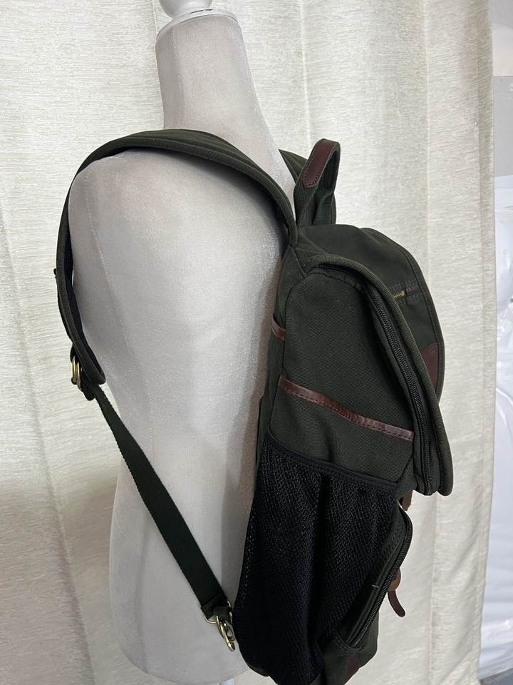 Vintage Orvis Battenkill Canvas & Leather Backpack Dark Hunter Green ...