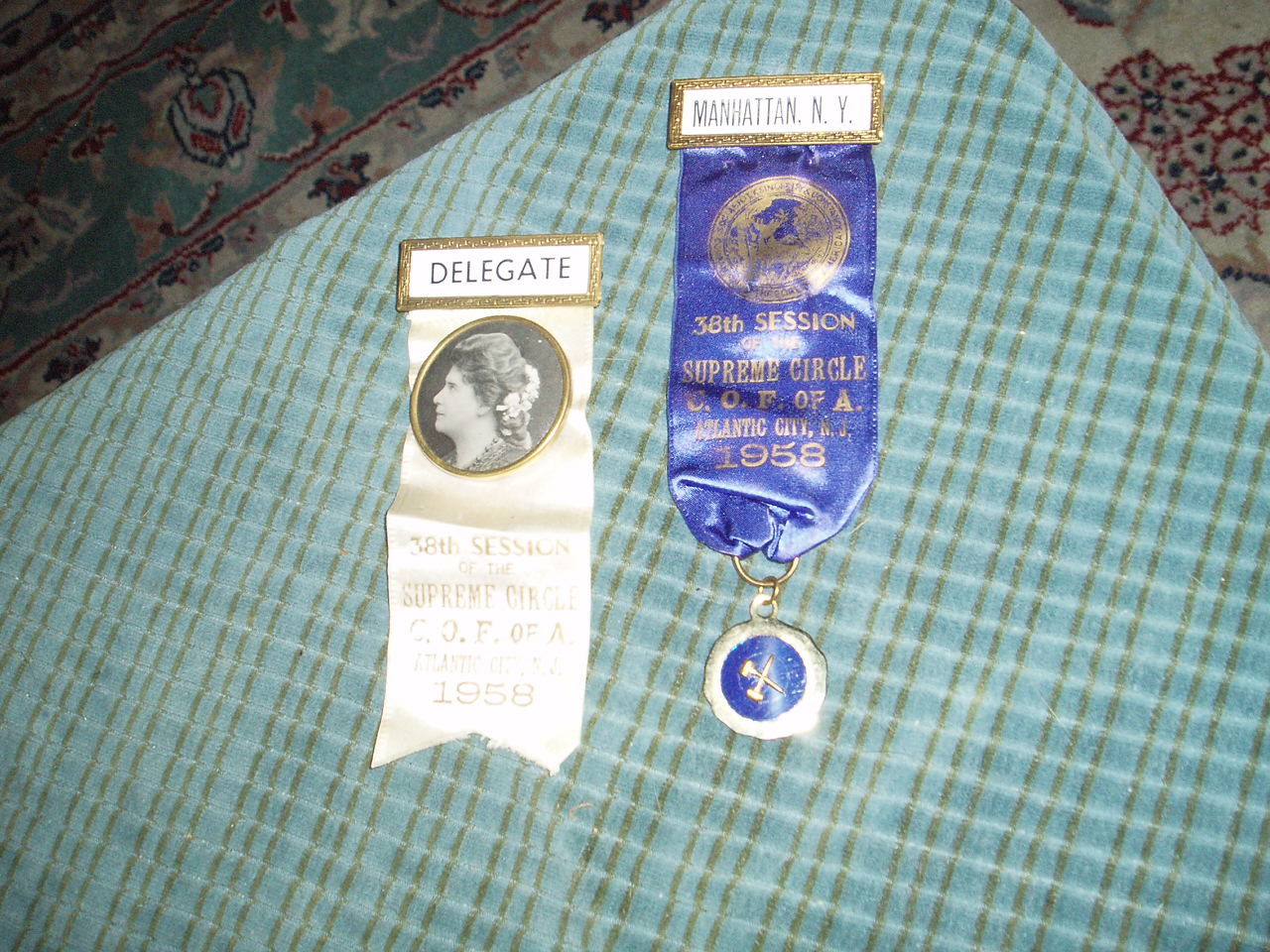 1958 Manhattan NY New Jersey SUPREME CIRCLE Delegate Ribbon Pin Lot Of ...